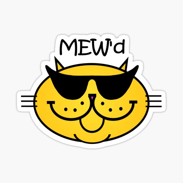 "MEW'd - Mellow Yellow" Sticker for Sale by RawSunArt | Redbubble