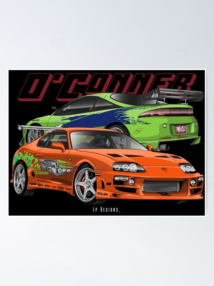 "Supra Mk IV & Eclipse Gs - Fast And Furious" Poster for Sale by ...