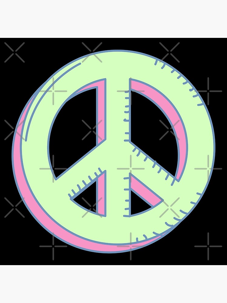 "Peace Sign, Cyber Pastel Goth Aesthetic in Green, Pink, Blue " Poster ...