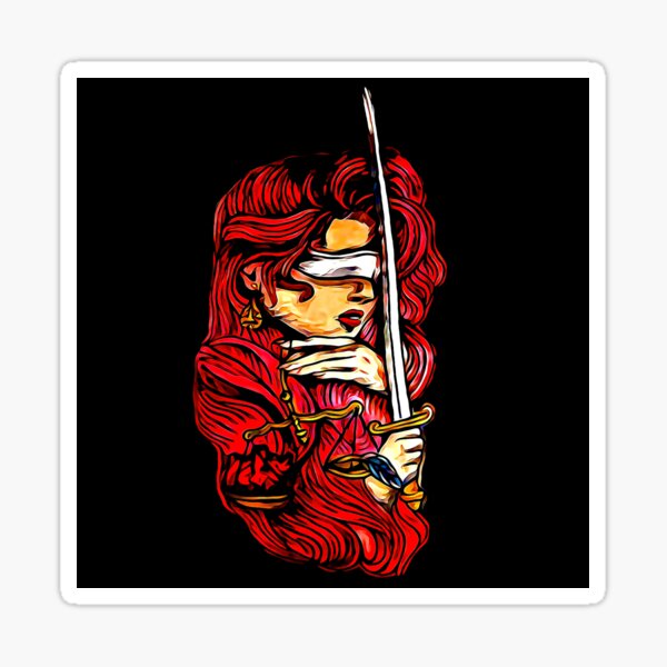 "JUSTICE" Sticker for Sale by Lunhai | Redbubble