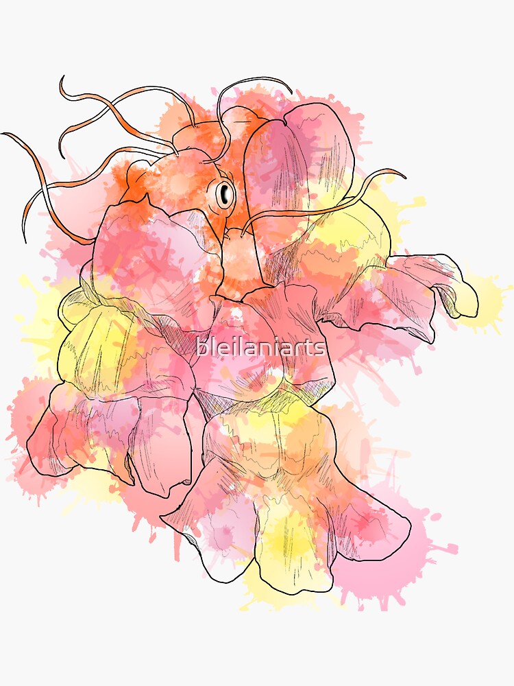 "Snapdragon Fish" Sticker by bleilaniarts | Redbubble
