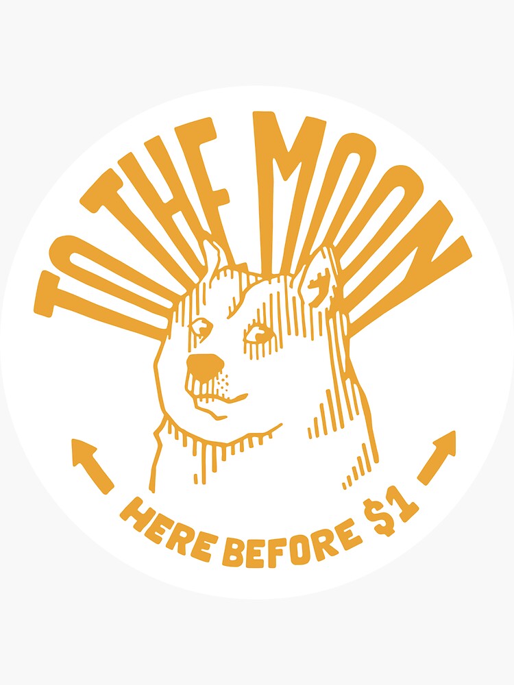 "Doge to the moon" Sticker for Sale by ricart-o | Redbubble