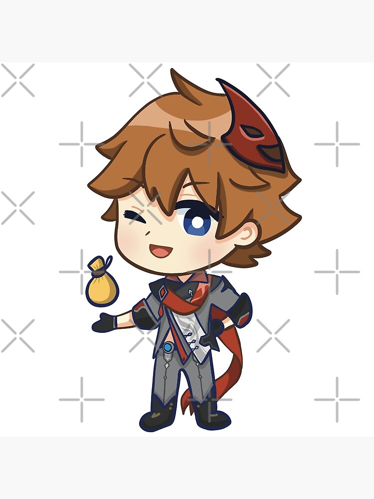 "Genshin Impact Childe Chibi" Art Print by PeachSkyStudio | Redbubble