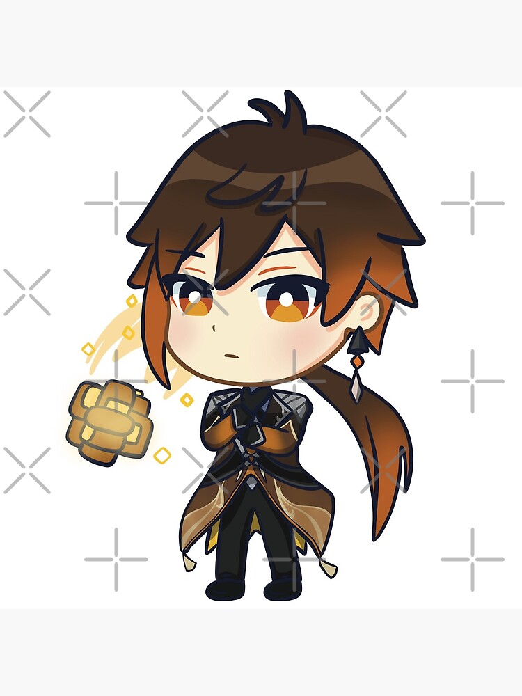 "Genshin Impact Zhongli Chibi" Poster for Sale by PeachSkyStudio ...