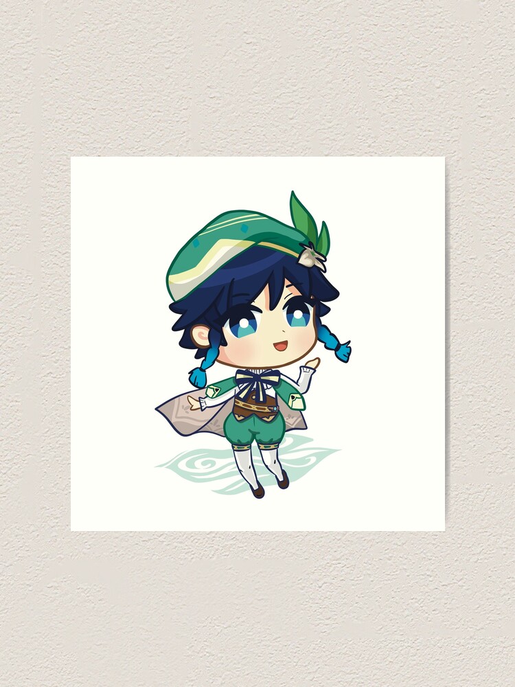"Genshin Impact Venti Chibi" Art Print by PeachSkyStudio | Redbubble
