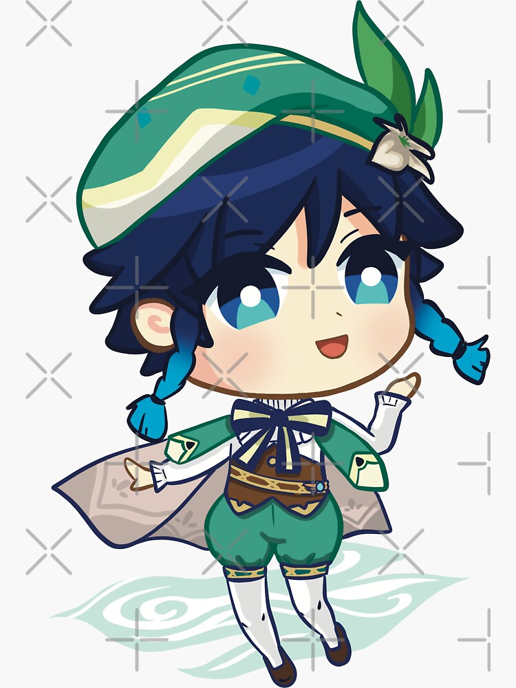"Genshin Impact Venti Chibi" Sticker by PeachSkyStudio | Redbubble