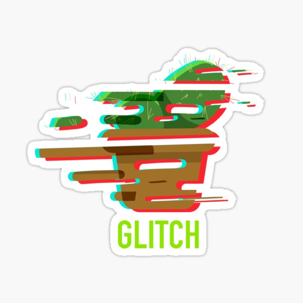 "Glitch logo" Sticker for Sale by Hydration-Man | Redbubble