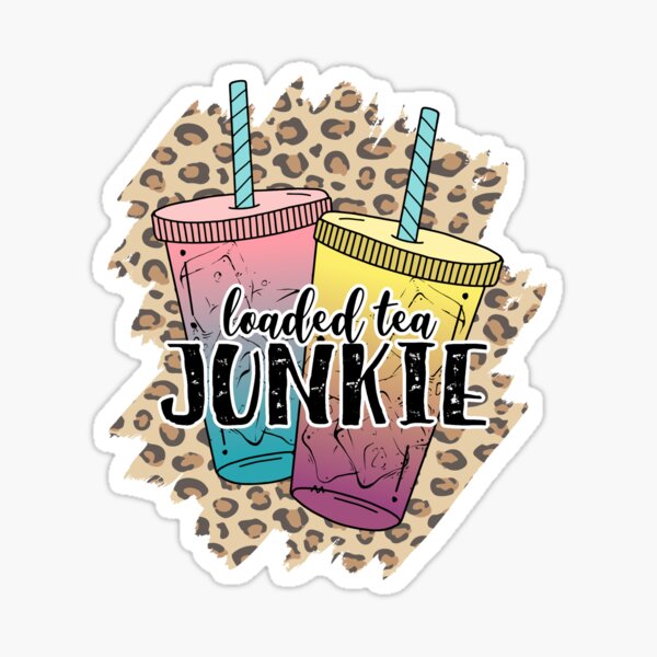 "Loaded Tea Junkie Leopard" Sticker for Sale by tammerazorsail | Redbubble