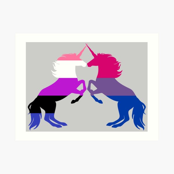 Bi Genderfluid Pride Unicorns Kunstdruck Von Shaneisadragon Redbubble