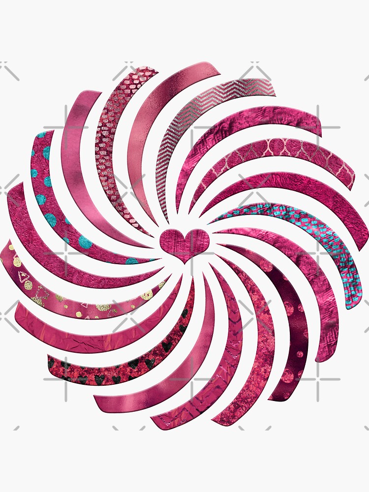 "Pinwheel Spiral Heart " Sticker for Sale by squishyrainbow | Redbubble