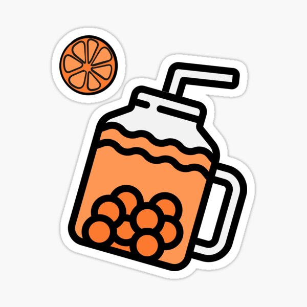 "orange juice box, orange bubble tea, orange drink" Sticker for Sale by ...