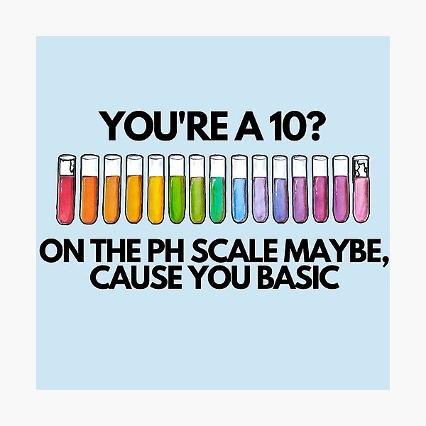 Lámina fotográfica «Escala De pH Química Meme» de colormazing | Redbubble