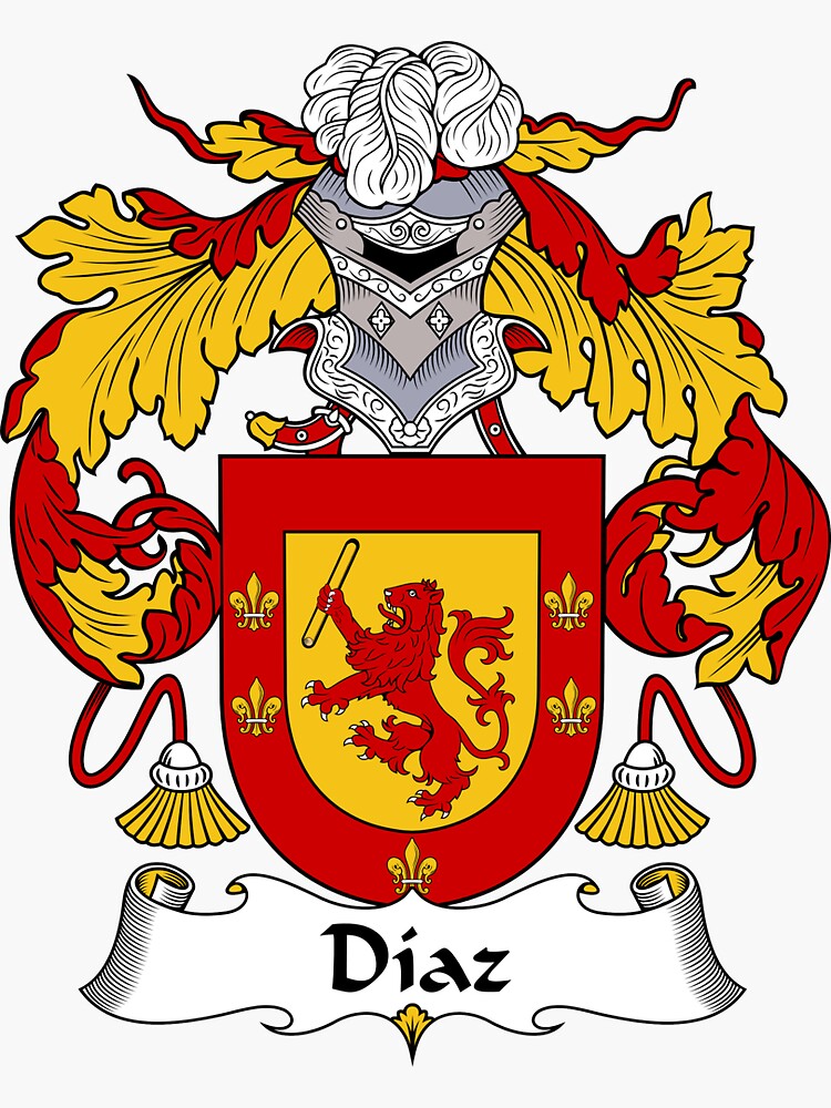 "Diaz Coat of Arms/Family Crest" Sticker for Sale by William Martin ...