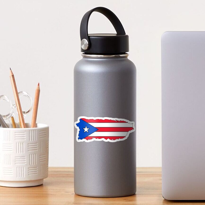 "Puerto Rico Map with Puerto Rican Flag" Sticker for Sale by Havocgirl ...