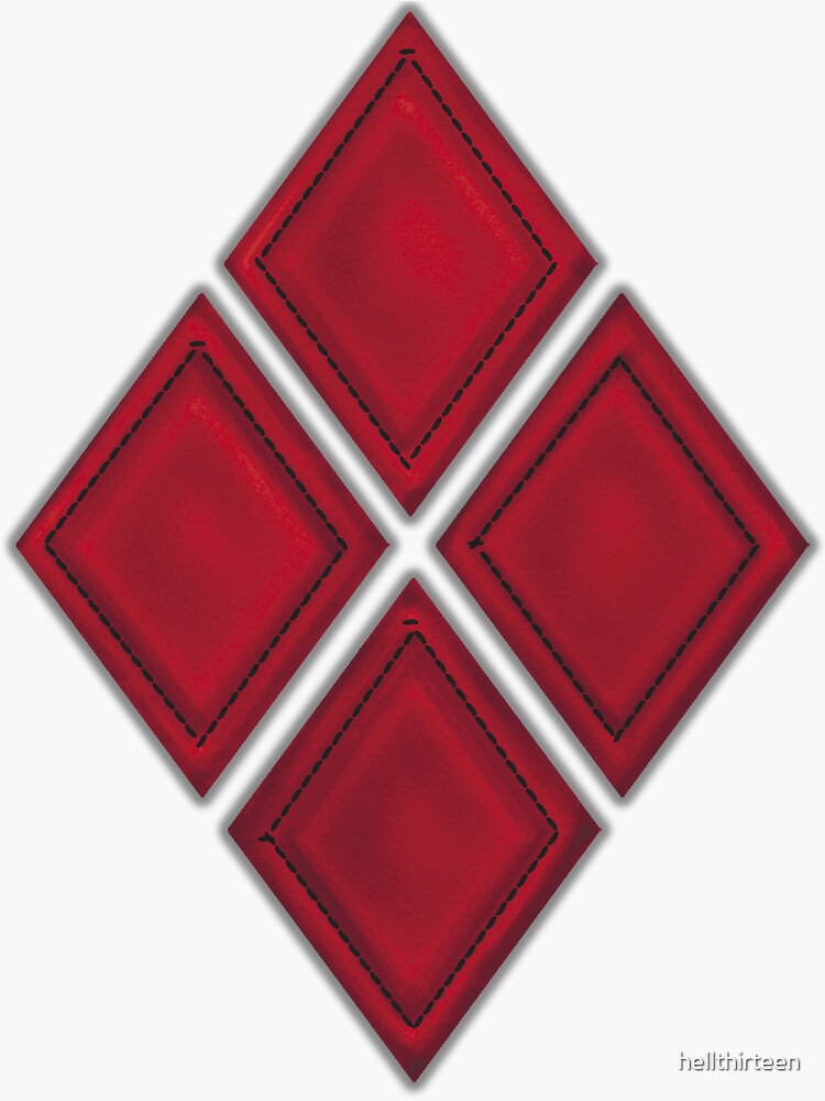 "Red Diamond Patches with Inside stitching" Sticker by hellthirteen ...