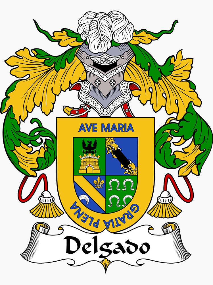 "Delgado Coat of Arms/Family Crest" Sticker by carpediem6655 | Redbubble