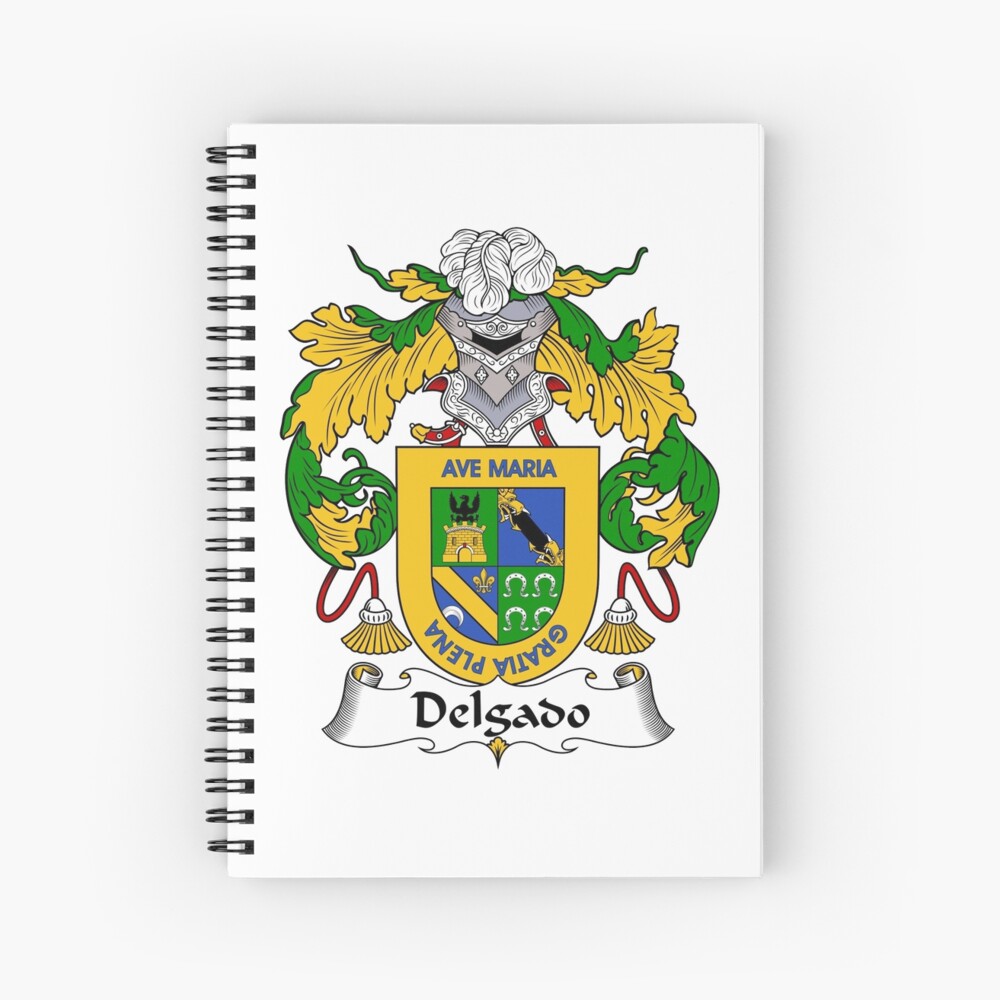 "Delgado Coat of Arms/Family Crest" Spiral Notebook for Sale by ...
