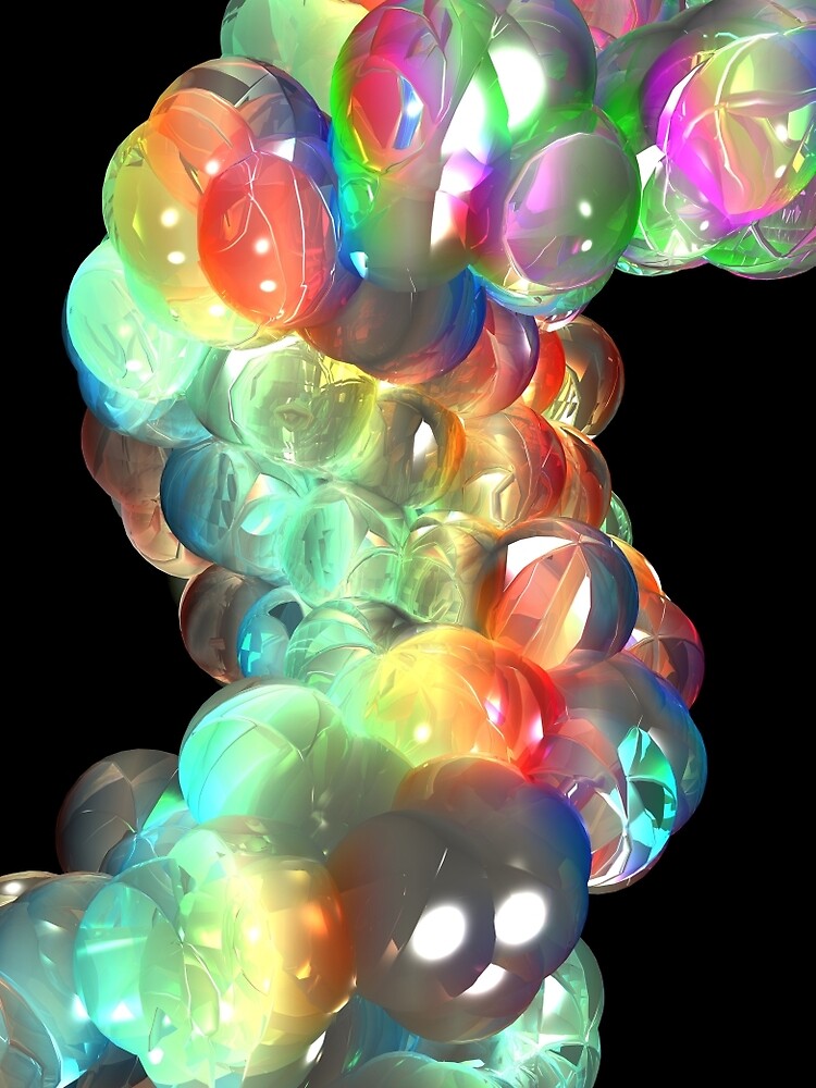 "Rainbow 3D DNA Molecule" Art Print by sciencenotes | Redbubble