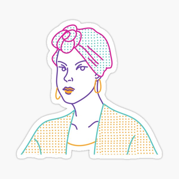"Portrait Neon Turban Hijab Headscarf Modest Girl" Sticker for Sale by ...