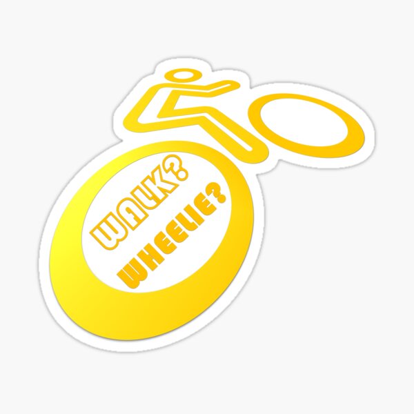 "Cycle ~ Walk Wheelie (Yellow)" Sticker by Boakes-Digital | Redbubble