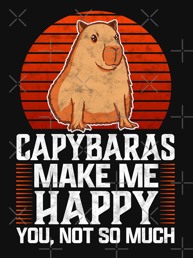 "Capybara makes me happy capybara saying" T-shirt by madgrfx ...