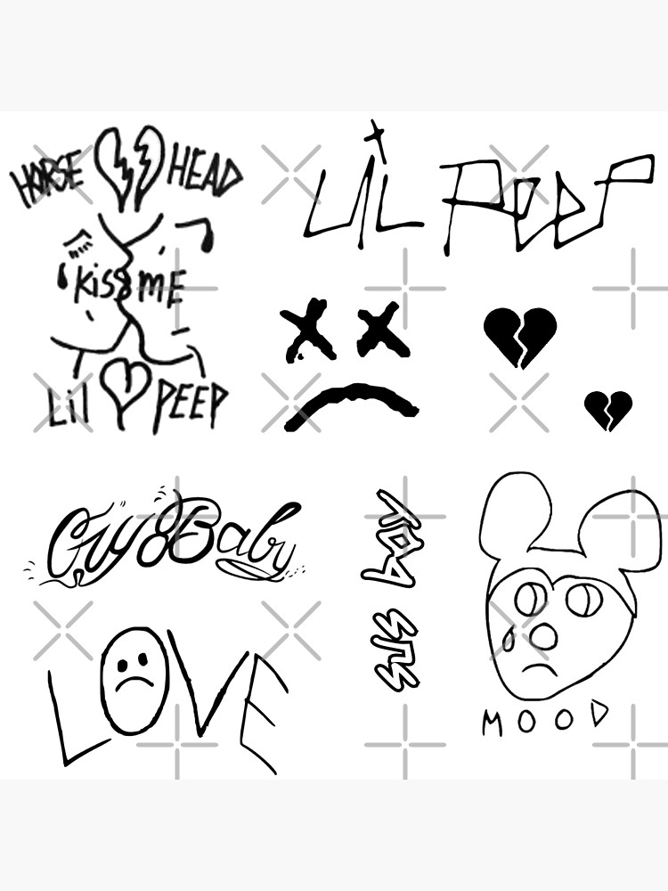 "Lil Peep Sad Tattoos Pack" Photographic Print by Tumfei | Redbubble