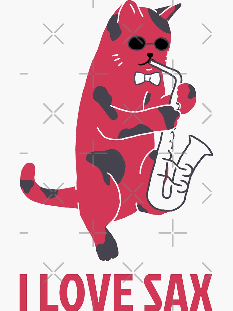 "I LOVE SAX" Sticker for Sale by DomGDesign | Redbubble
