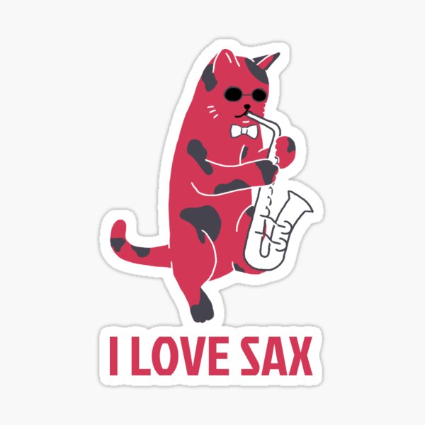 "I LOVE SAX" Sticker for Sale by DomGDesign | Redbubble