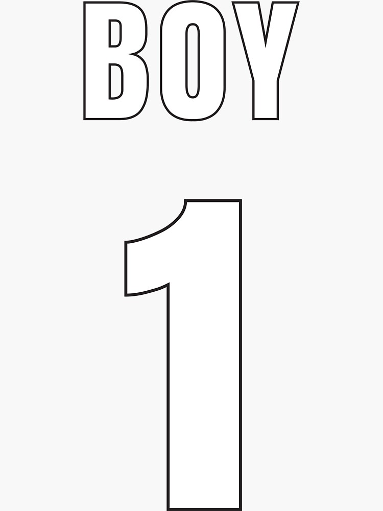 "BOY NUMBER 1 FRONT-PRINT" Sticker by MrSimpler | Redbubble