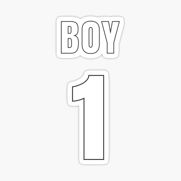 "BOY NUMBER 1 FRONT-PRINT" Sticker by MrSimpler | Redbubble