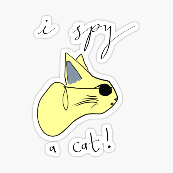 "I SPY A CAT yellow" Sticker for Sale by moonmurmur | Redbubble
