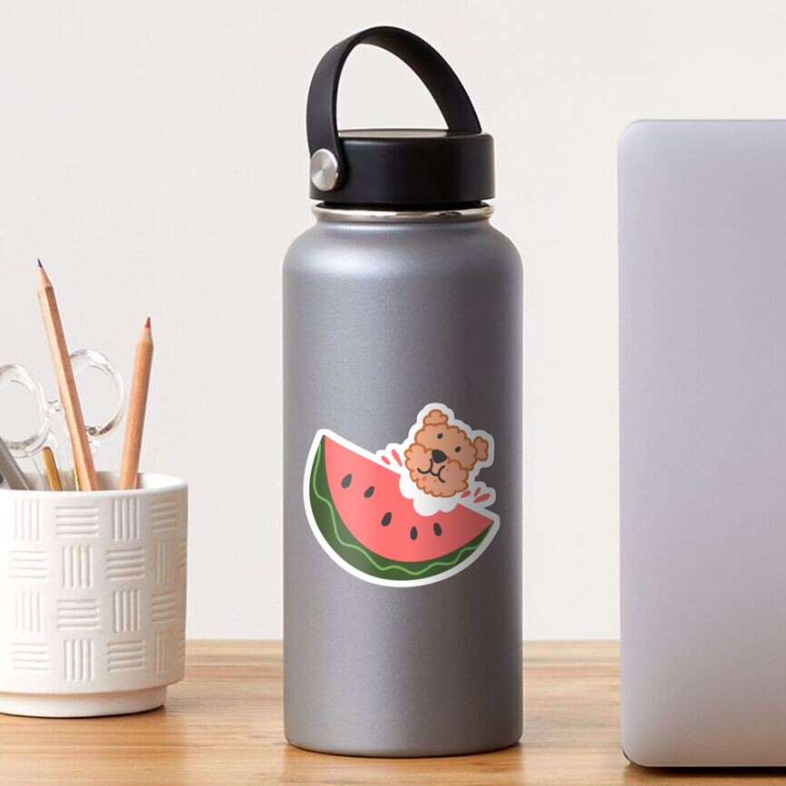 "THIS CUTE POODLE LIKES EATING WATERMELONS " Sticker for Sale by ...