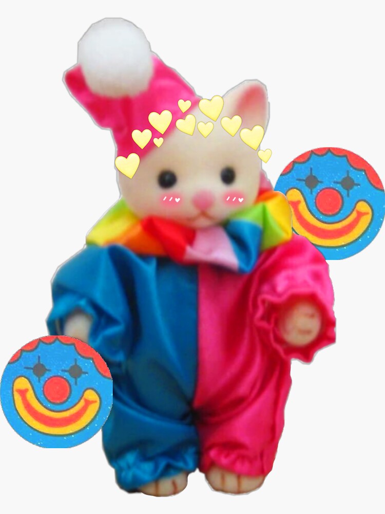 "Clown Cat" Sticker for Sale by FairyMist | Redbubble