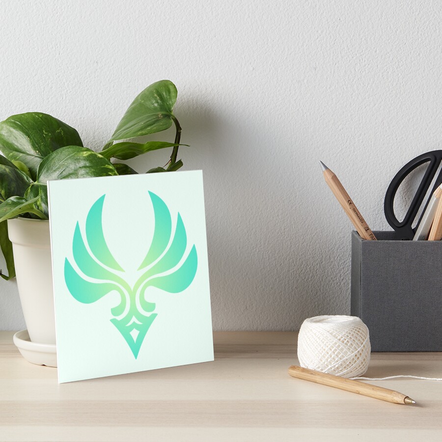 "Anemo Symbol Genshin Impact (bright)" Art Board Print for Sale by ...