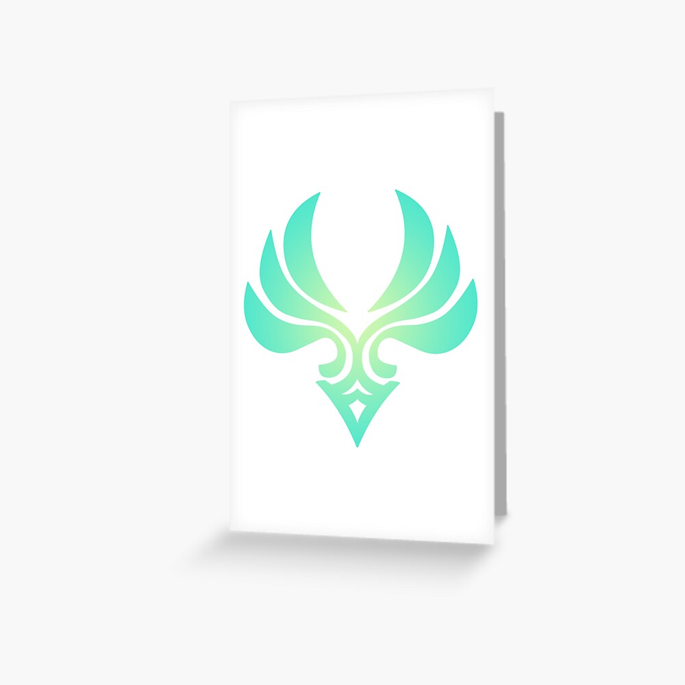 "Anemo Symbol Genshin Impact (bright)" Greeting Card by LokittyLevi ...