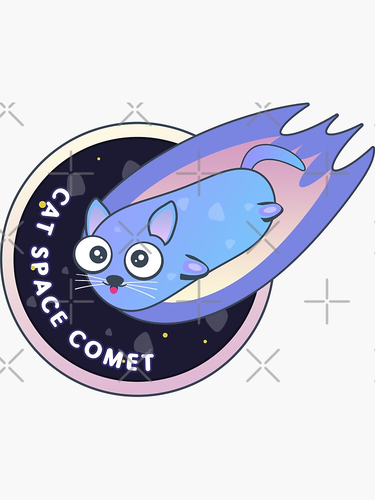 "Cat comet - space alien" Sticker for Sale by karinkasvit | Redbubble