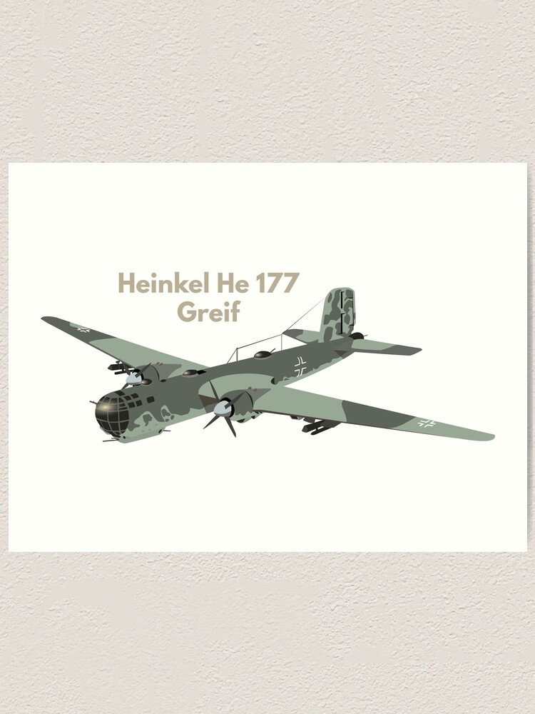"Heinkel He 177 German WW2 Bomber Airplane" Art Print for Sale by ...