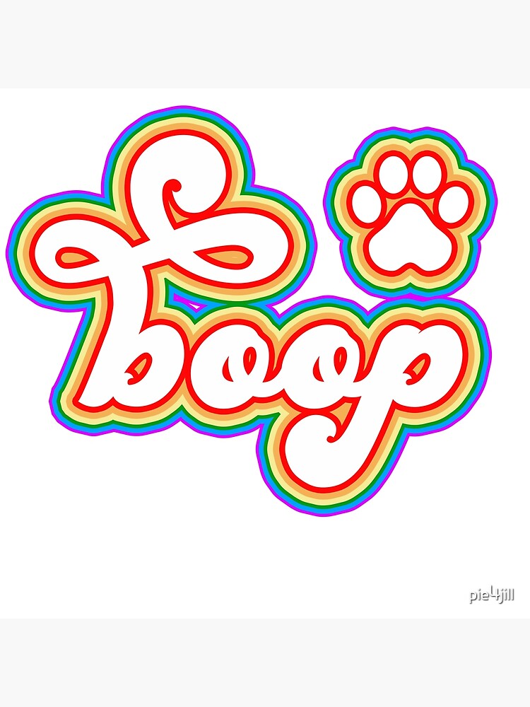 "Boop Retro Rainbow with dog or cat paw print" Poster for Sale by ...