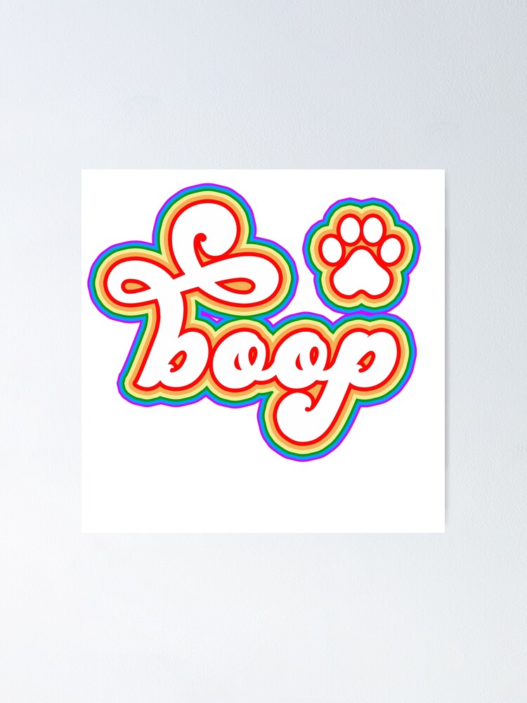 "Boop Retro Rainbow with dog or cat paw print" Poster for Sale by ...
