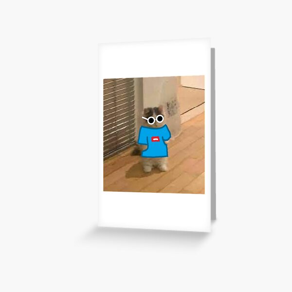 "GeorgeNotFound Standing Cat Meme" Greeting Card for Sale by ghnguyen ...