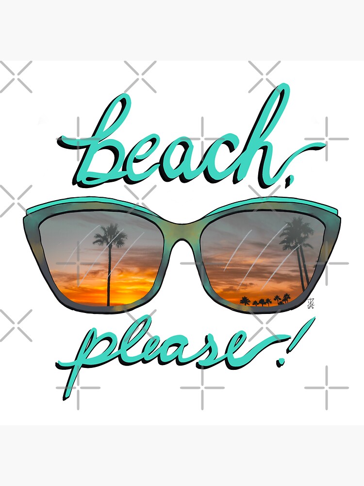 "Beach, please!" Sticker by RamblngFlamngo | Redbubble