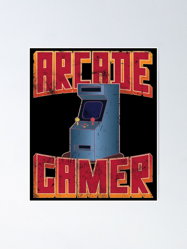 "Retro 80s Arcade Gamer, Classic 8-bit Video Games" Poster by emmjott ...