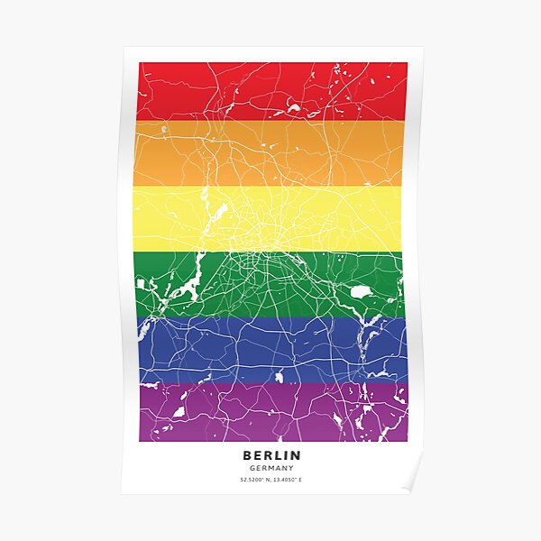 " Berlin LGBT Rainbow Pride city map, parade gay, lesbian, transgender ...