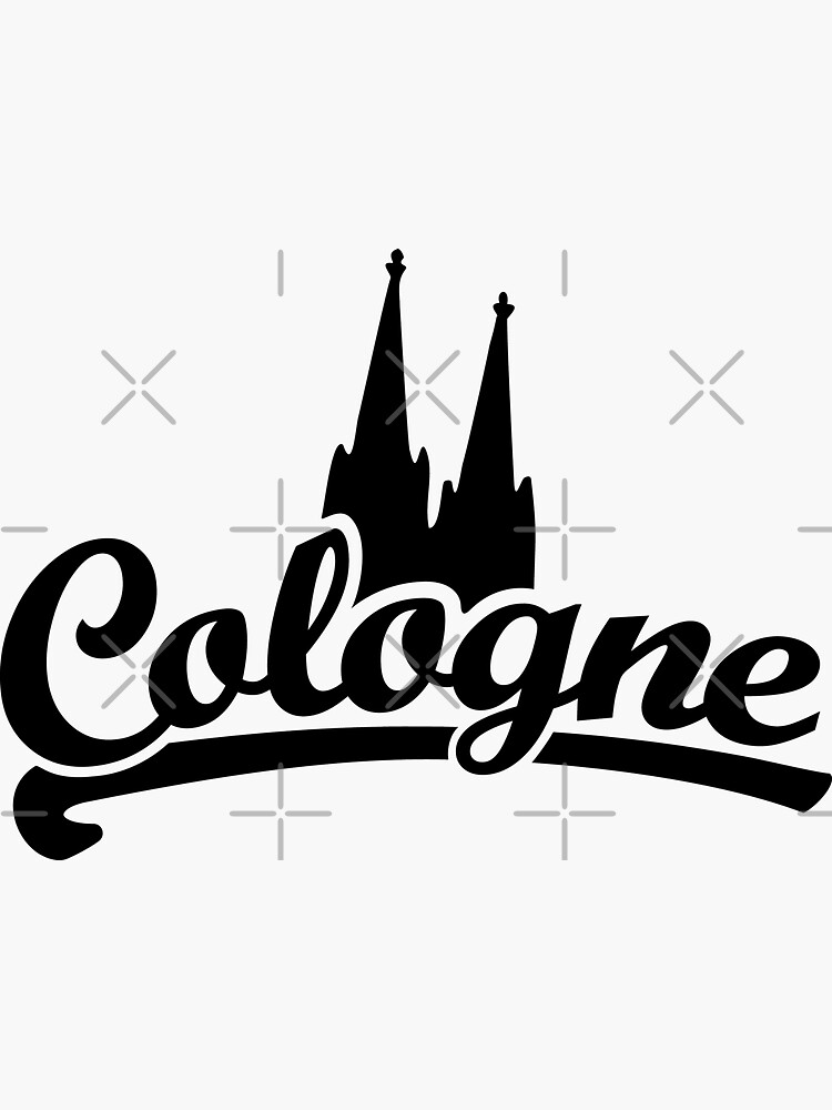 "Cologne Classic with Cologne Cathedral Black" Sticker for Sale by ...