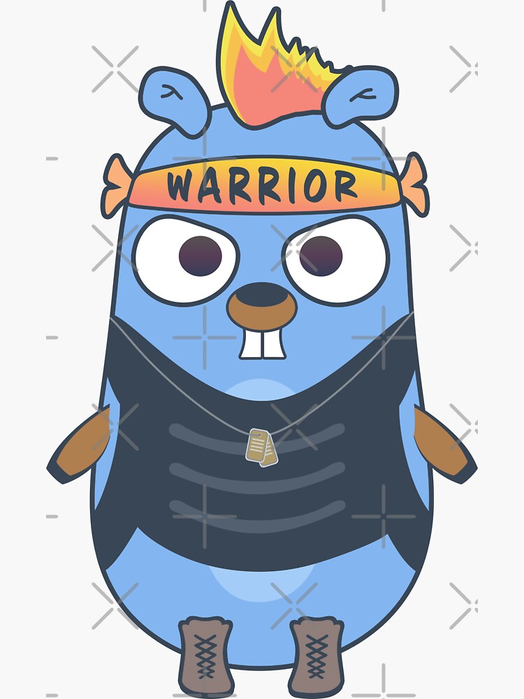"Golang gopher warrior style" Sticker for Sale by karinkasvit | Redbubble