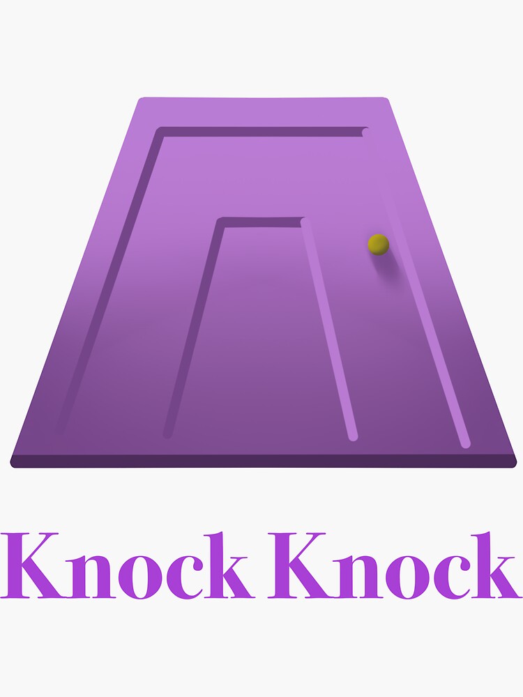 "Knock knock logo" Sticker for Sale by Hydration-Man | Redbubble