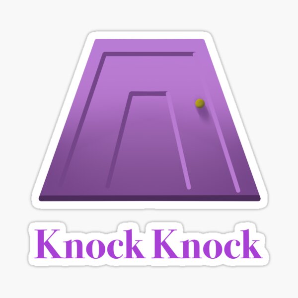 "Knock knock logo" Sticker for Sale by Hydration-Man | Redbubble