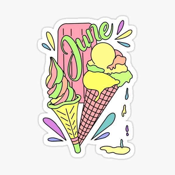 "Warm pastel June Bullet Journal Theme" Sticker by HelloBujo | Redbubble