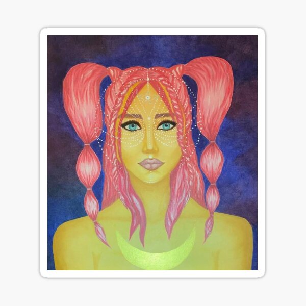 "Girl with ponytails" Sticker for Sale by Almisfita | Redbubble