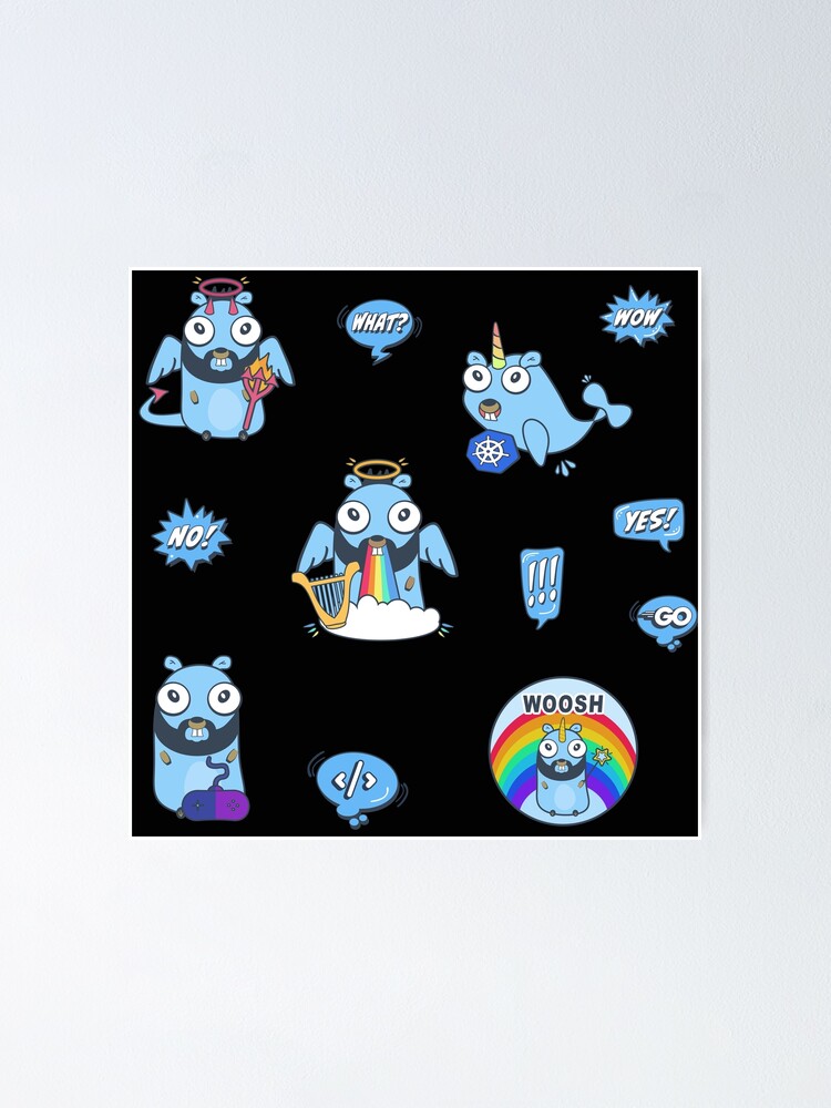 "Golang gopher ghost and kubernetes set" Poster by karinkasvit | Redbubble